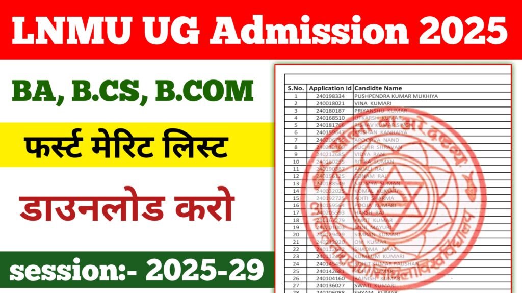 Lalit Narayan UG Frist Merit List 2025-29 Download: B.A, B.Sc, B.Com Admission 1st Merit List इस ...
